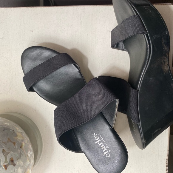 Charles David | Shoes | Like New Charles By Charles David Black Wedges ...